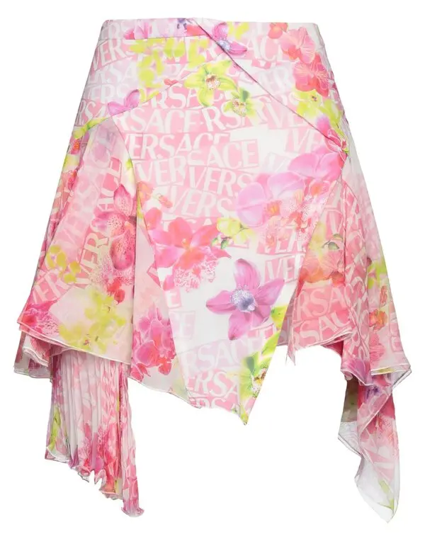 Versace Floral-print Silk Mini Skirt