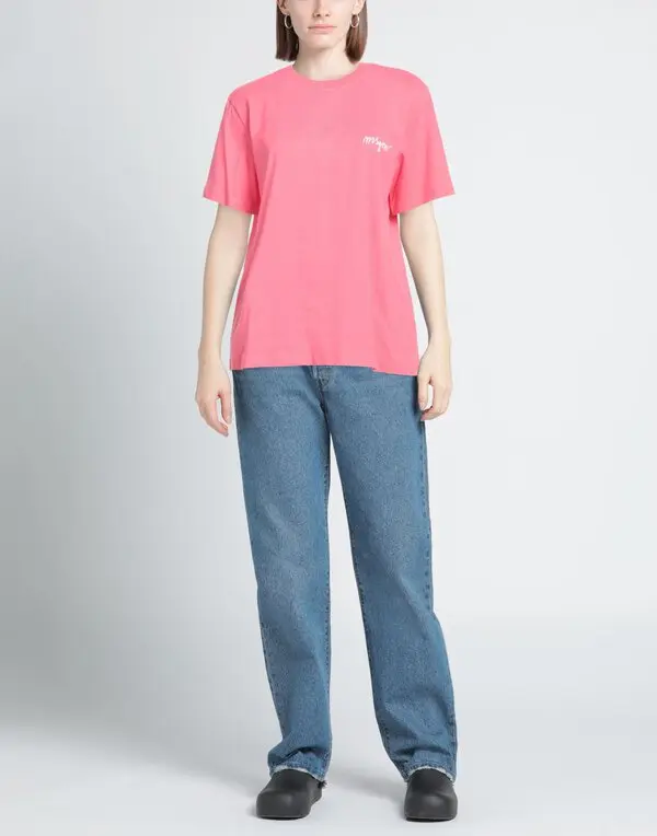 MSGM Basic Embroidered T-shirt - Magenta