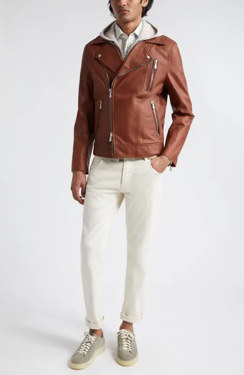 Eleventy Leather Biker Jacket