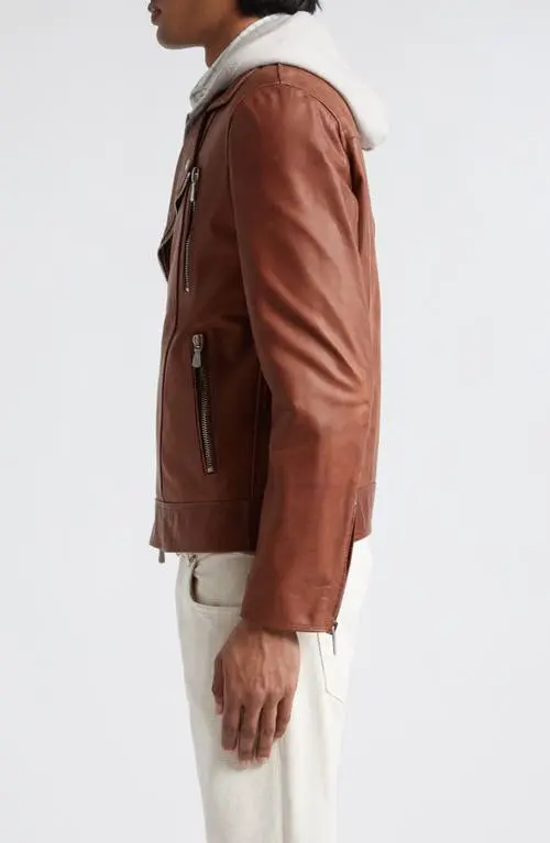 Eleventy Leather Biker Jacket
