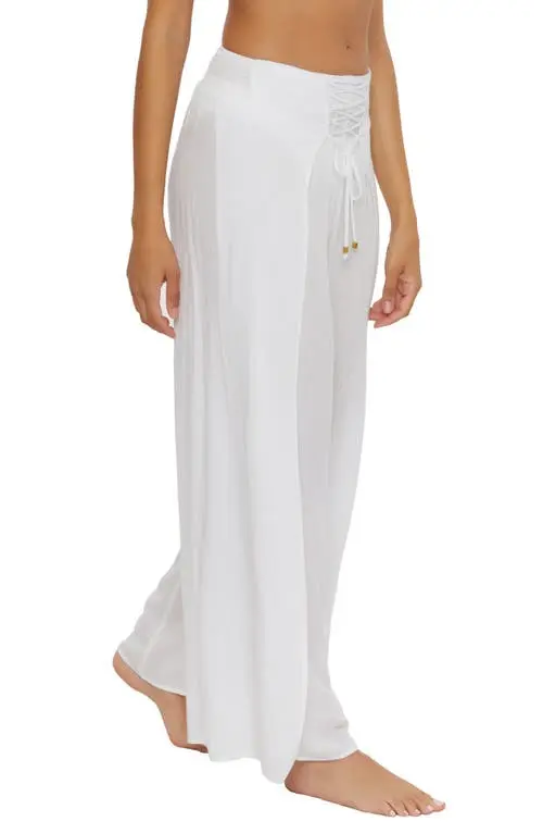 BECCA By Rebecca Virtue Ponza Lace-up Wide Leg Cover-up Pants