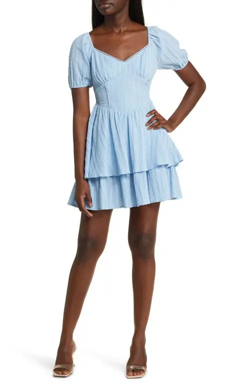 ALL IN FAVOR Crinkle Tiered Mini Dress