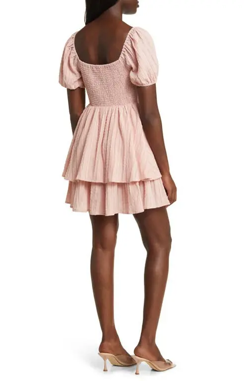 ALL IN FAVOR Crinkle Tiered Mini Dress