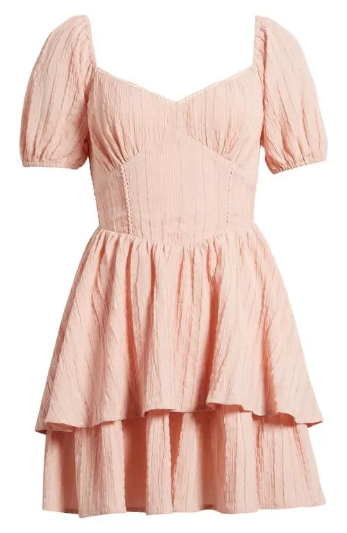 ALL IN FAVOR Crinkle Tiered Mini Dress