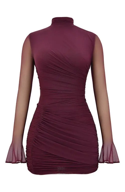 House Of Cb Long Sleeve Bodycon Mini Dress In Mulberry - 50% Off |  Editorialist
