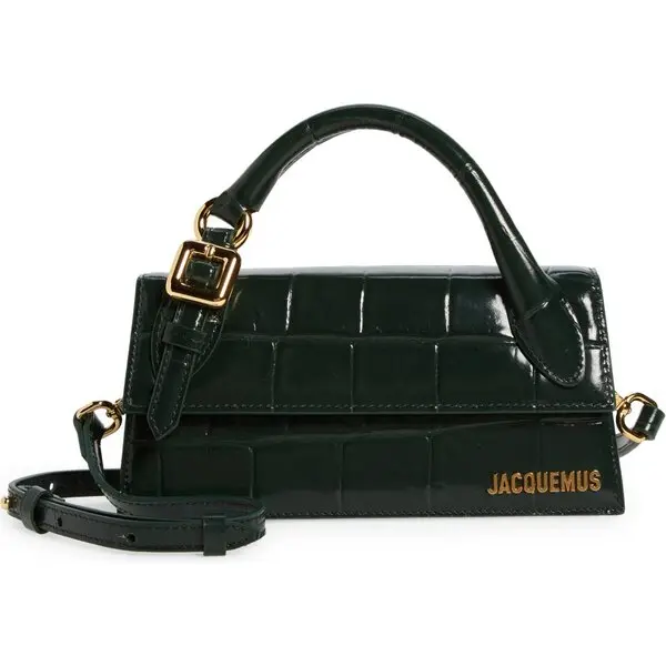 Jacquemus Le Chiquito Long Croc Embossed Leather Convertible Bag