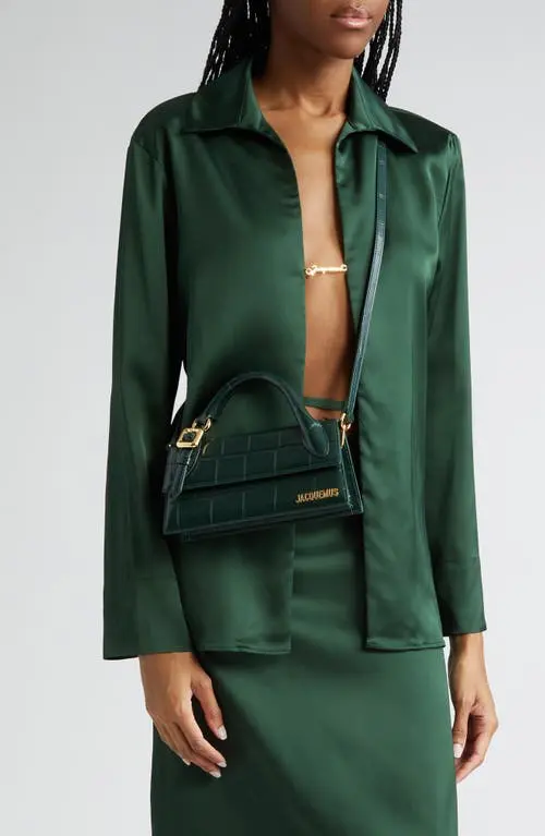 Jacquemus Le Chiquito Long Croc Embossed Leather Convertible Bag