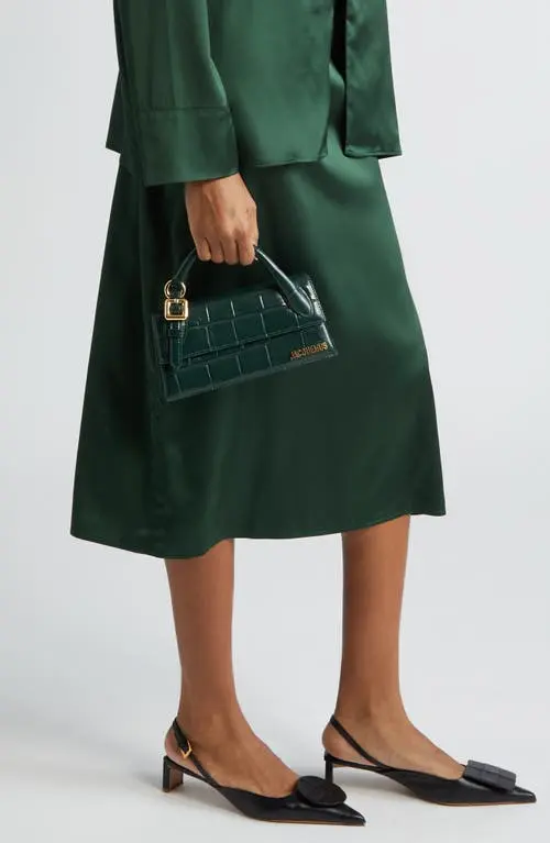 Jacquemus Le Chiquito Long Croc Embossed Leather Convertible Bag