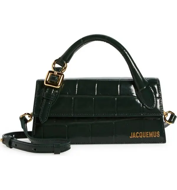 Jacquemus Le Chiquito Long Croc Embossed Leather Convertible Bag
