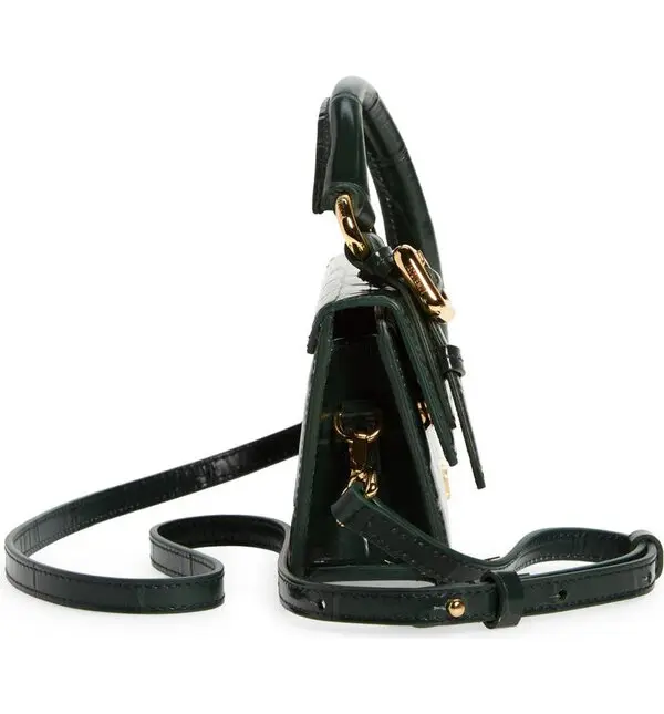 Jacquemus Le Chiquito Long Croc Embossed Leather Convertible Bag