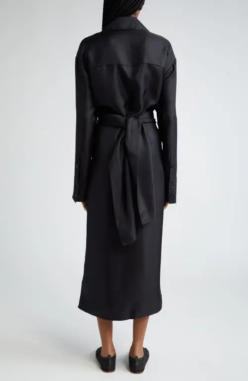 RÓHE Double Layer Long Sleeve Silk Shirtdress