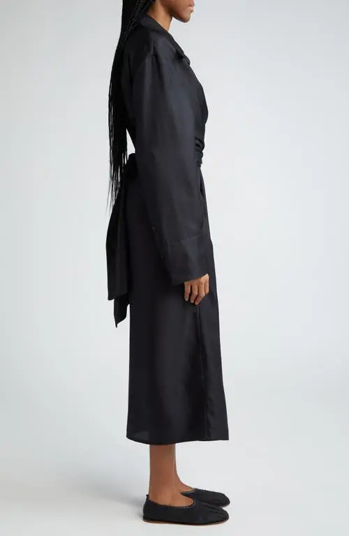 RÓHE Double Layer Long Sleeve Silk Shirtdress