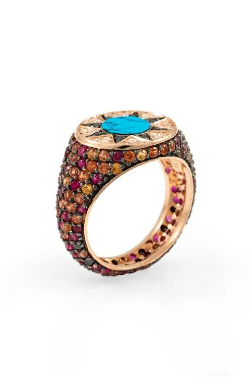L'ATELIER NAWBAR Ibiza Rainbow Signet Ring - Gold Multi