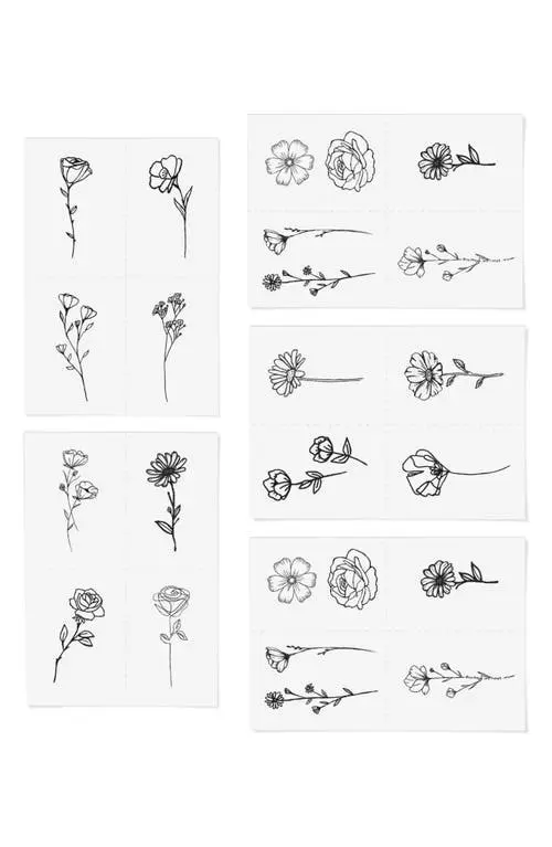 INKED BY DANI Blooming Temporary Tattoos - Black