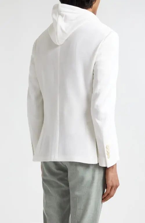 Eleventy Cotton-cashmere Sport Coat With Removable Hooded Bib
