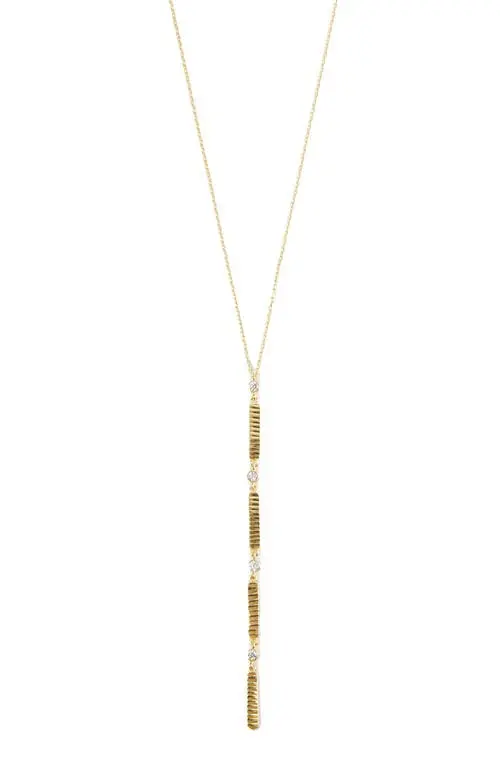 Argento Vivo Diamond-cut Cubic Zirconia Y-necklace - Gold