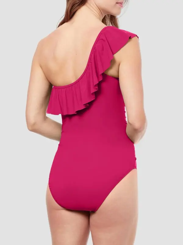 GOTTEX Tutti Frutti Ruffled One-shoulder One-piece Swimsuit