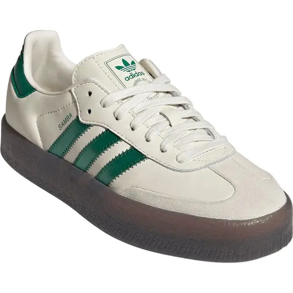 Adidas Sambae Platform Sneakers - Cream/bold Green/green