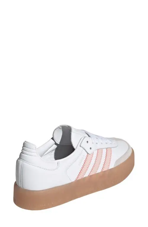 Adidas Sambae Platform Sneakers - White/sandy Pink/flash Red