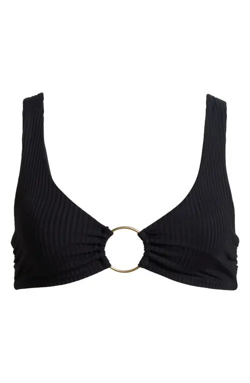 Vitamin A® Lar Ring Detail Rib Bikini Top - Black