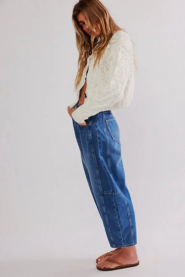 Free People We The Free Crvy Venus Barrel Jeans - Aphrodite