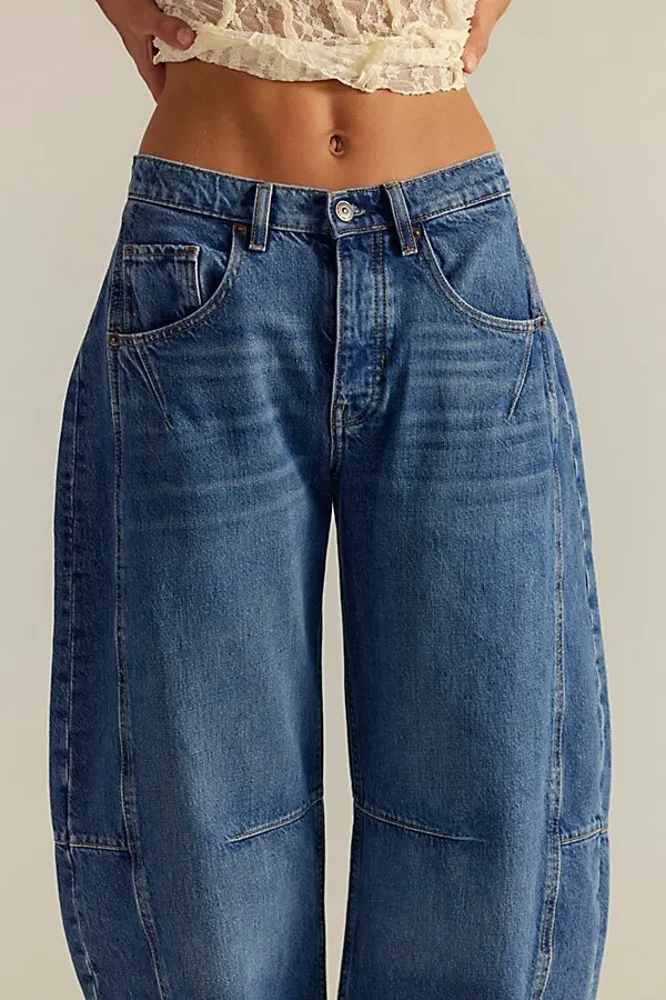 Free People We The Free Crvy Venus Barrel Jeans - Aphrodite