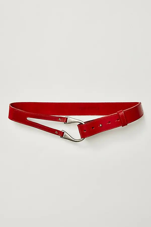 Free People Rising Sun Leather Hip Belt - Cherry Pie