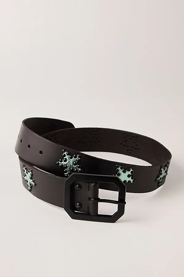 Free People Starcrossed Studded Leather Belt - Radioactive