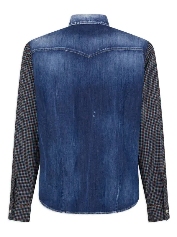 Dsquared2 Checked Panelled Denim Shirt