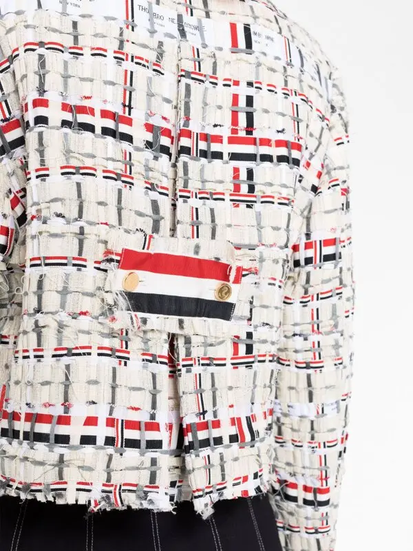 Thom Browne Rwb Stripe Tweed Jacket