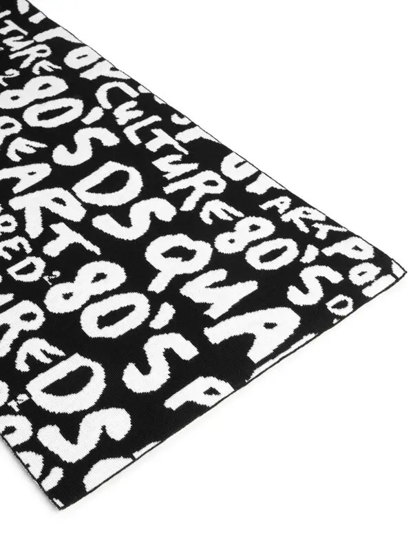 Dsquared2 Logo Intarsia-knit Wool Scarf
