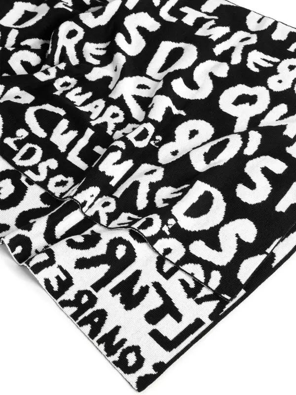 Dsquared2 Logo Intarsia-knit Wool Scarf