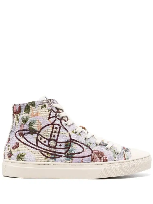 VIVIENNE WESTWOOD Orb-print High-top Sneakers - Purple