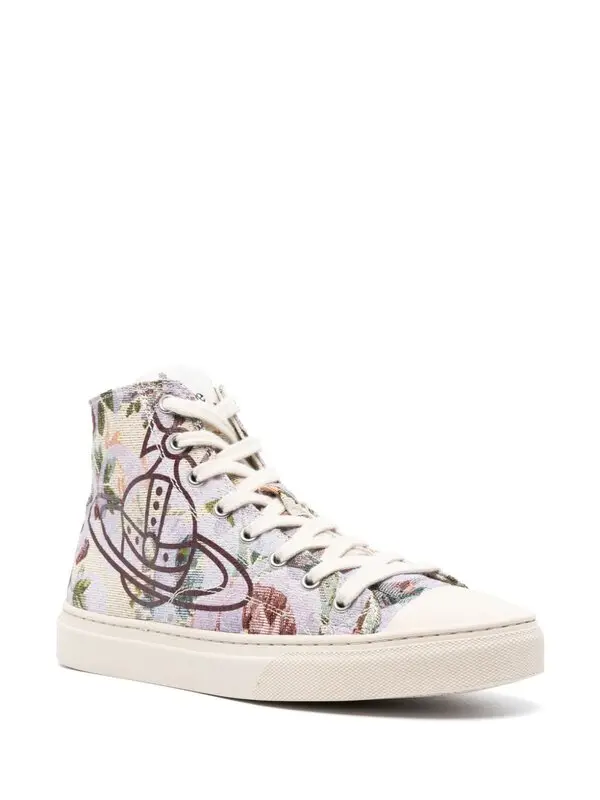 VIVIENNE WESTWOOD Orb-print High-top Sneakers - Purple
