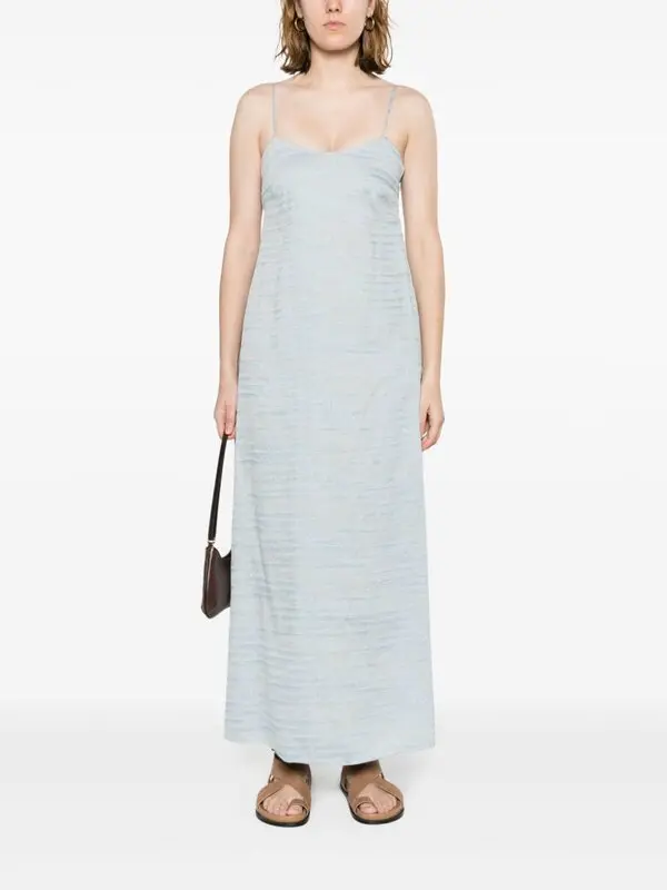 Emporio Armani Linen Blend Jacquard Midi Dress