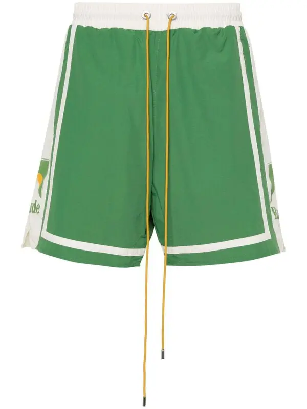 Rhude Colourblock Track Shorts - Green