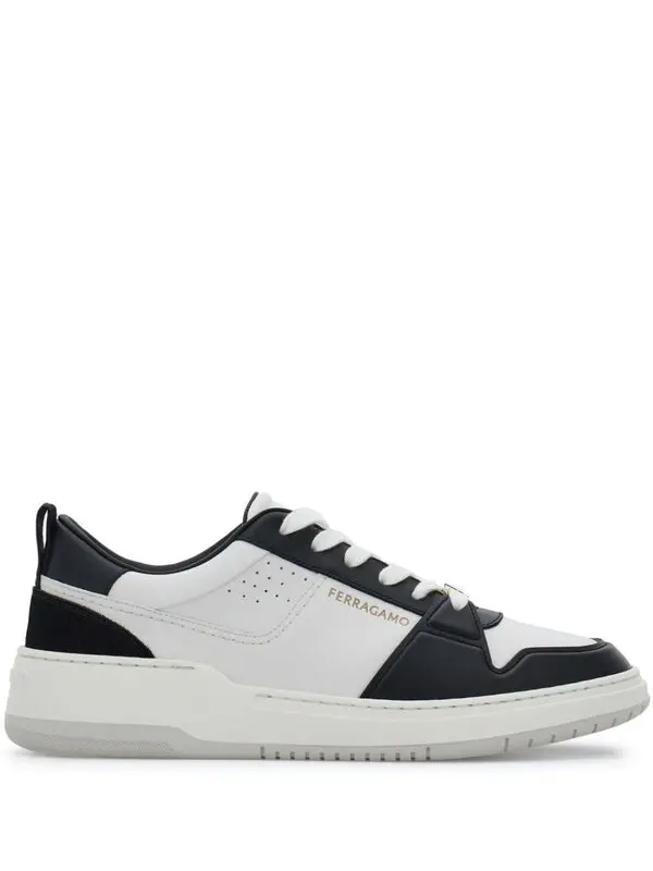 FERRAGAMO Two-tone Leather Sneakers - Black