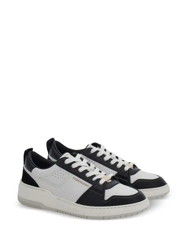 FERRAGAMO Two-tone Leather Sneakers - Black
