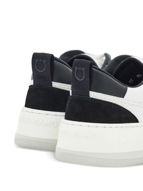 FERRAGAMO Two-tone Leather Sneakers - Black