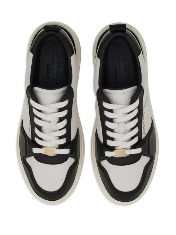 FERRAGAMO Two-tone Leather Sneakers - Black