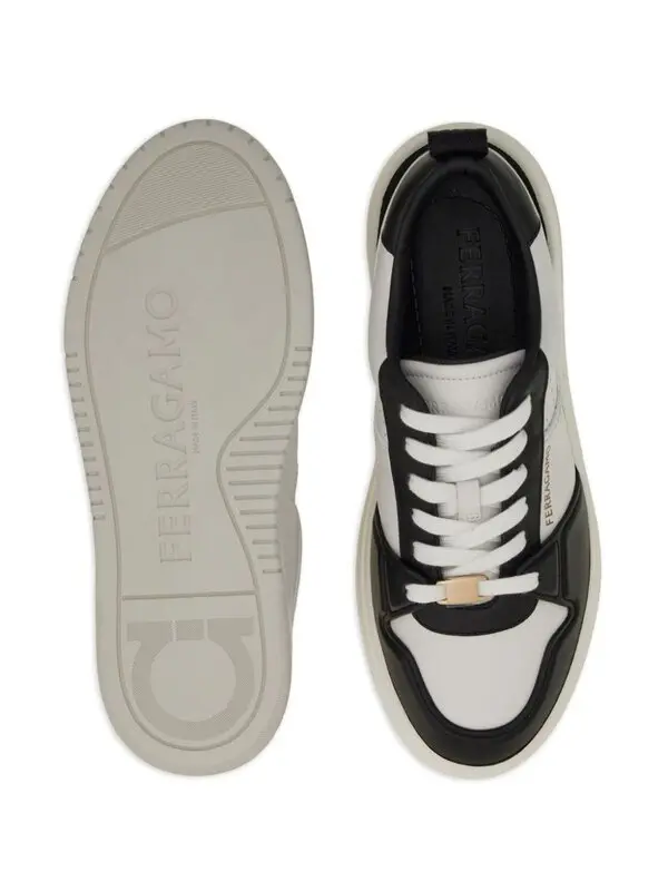 FERRAGAMO Two-tone Leather Sneakers - Black