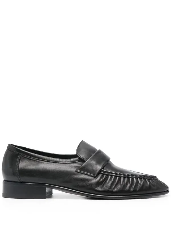 THE ROW Pleated Leather Loafers