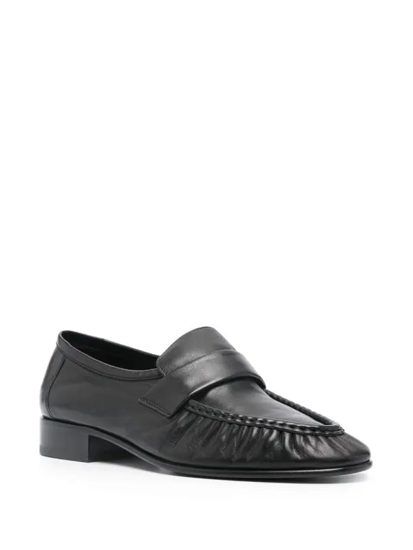 THE ROW Pleated Leather Loafers