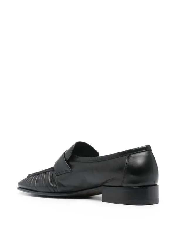 THE ROW Pleated Leather Loafers
