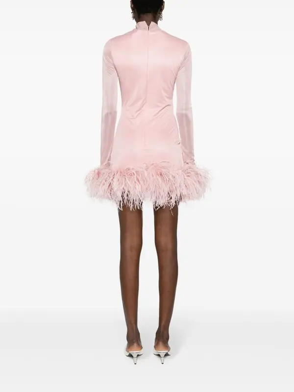 16Arlington Luna Feather-trim Draped Minidress