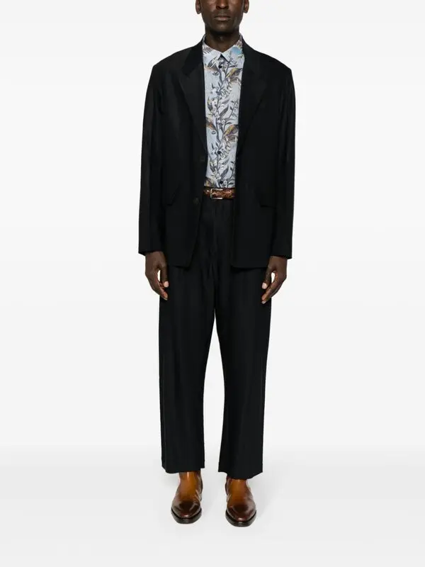 Etro Botanical-print Cotton Shirt - Blue