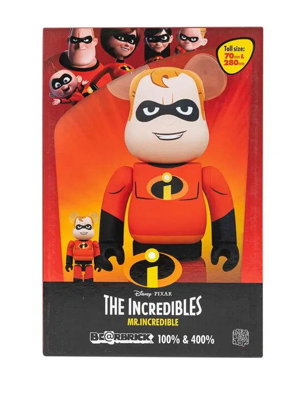 MEDICOM TOY X Disney Pixar Mr. Incredible Be@rbrick 100% And 400% Figure Set - Red