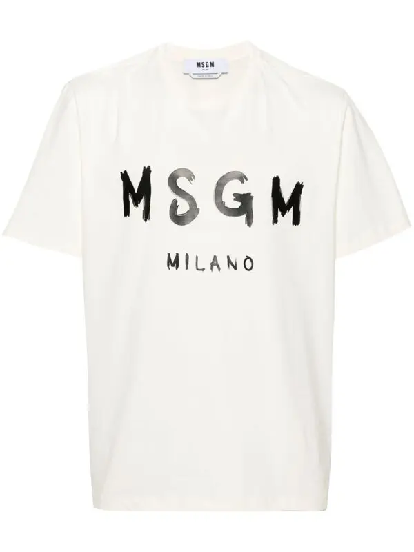 MSGM Logo-print Cotton T-shirt - White