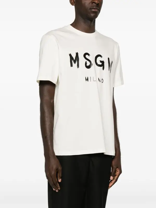 MSGM Logo-print Cotton T-shirt - White