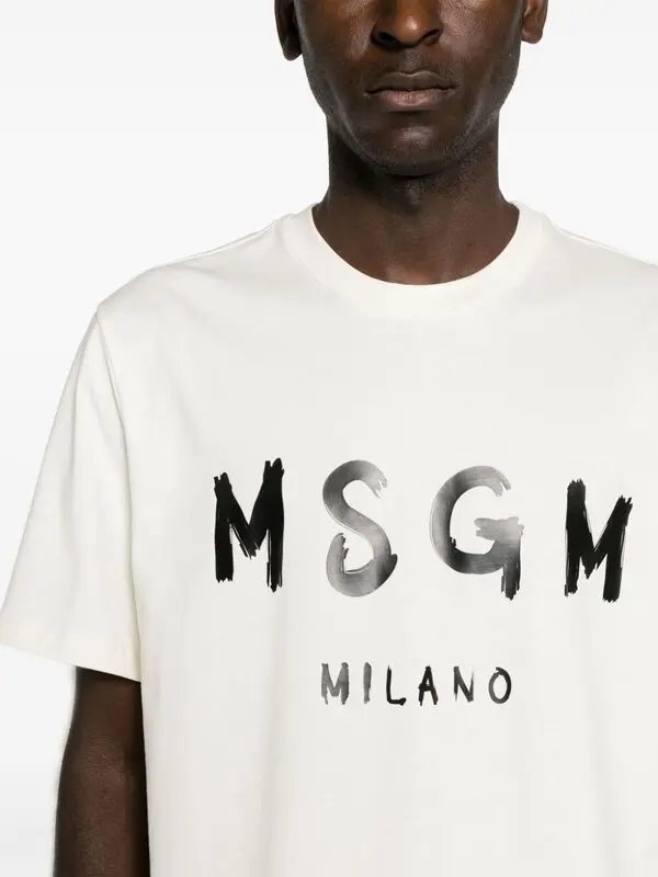 MSGM Logo-print Cotton T-shirt - White